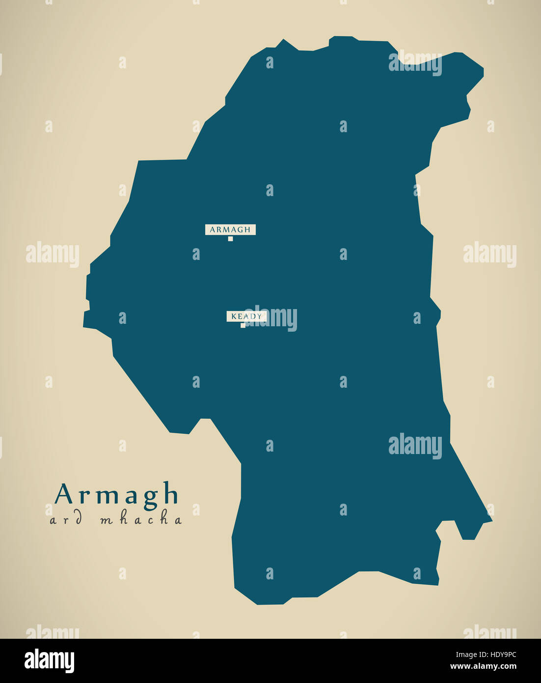 Armagh map hi-res stock photography and images - Alamy
