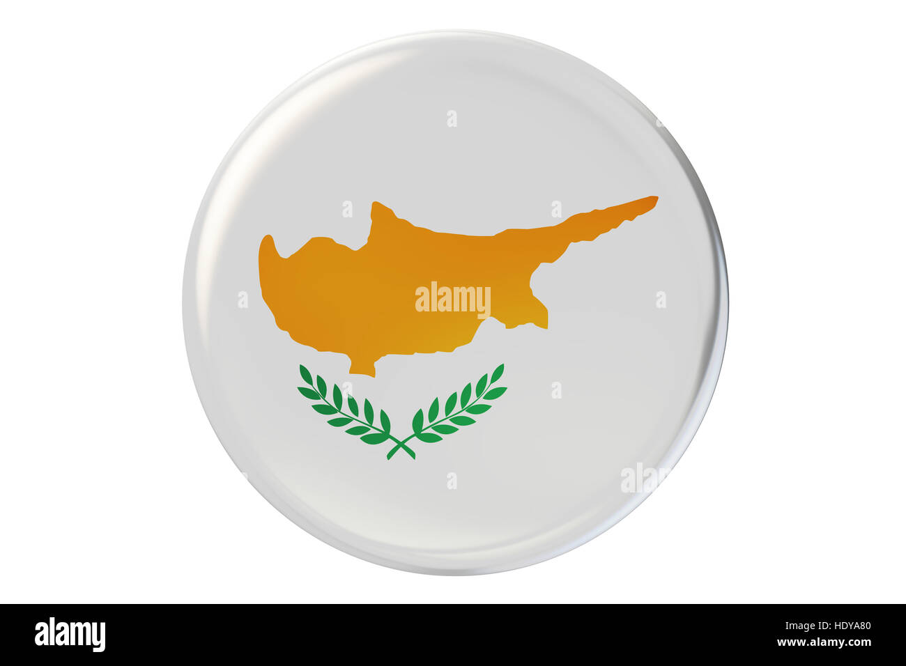Badge with flag of Cyprus, 3D rendering isolated on white background ...
