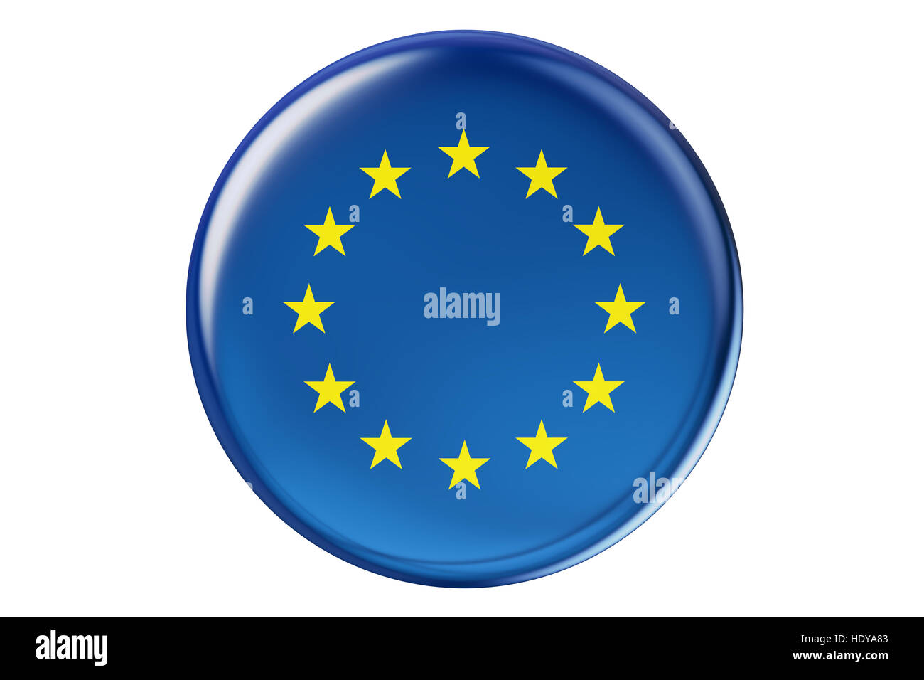 Badge with flag of European Union, 3D rendering isolated on white ...