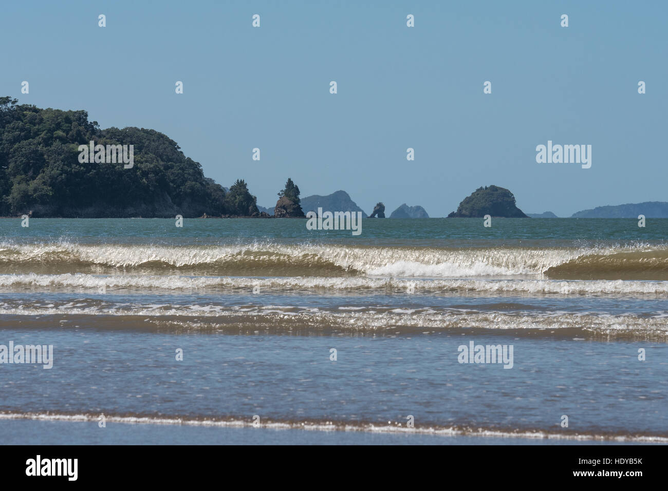 A view towards Mercury Bay the Coromandel Peninsula, North Island, New ...
