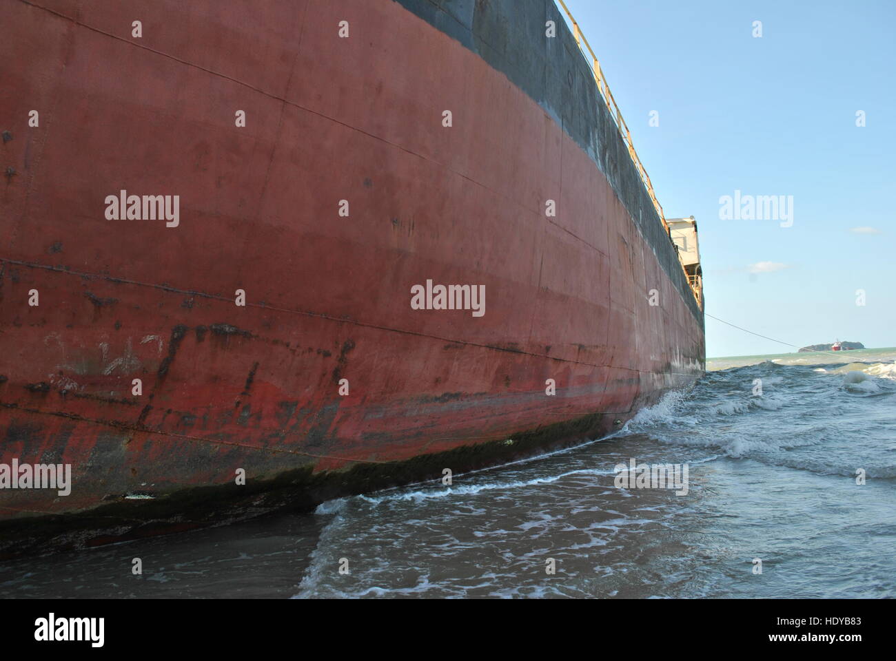 Ran aground oil tanker ship in Thailand Stock Photo - Alamy