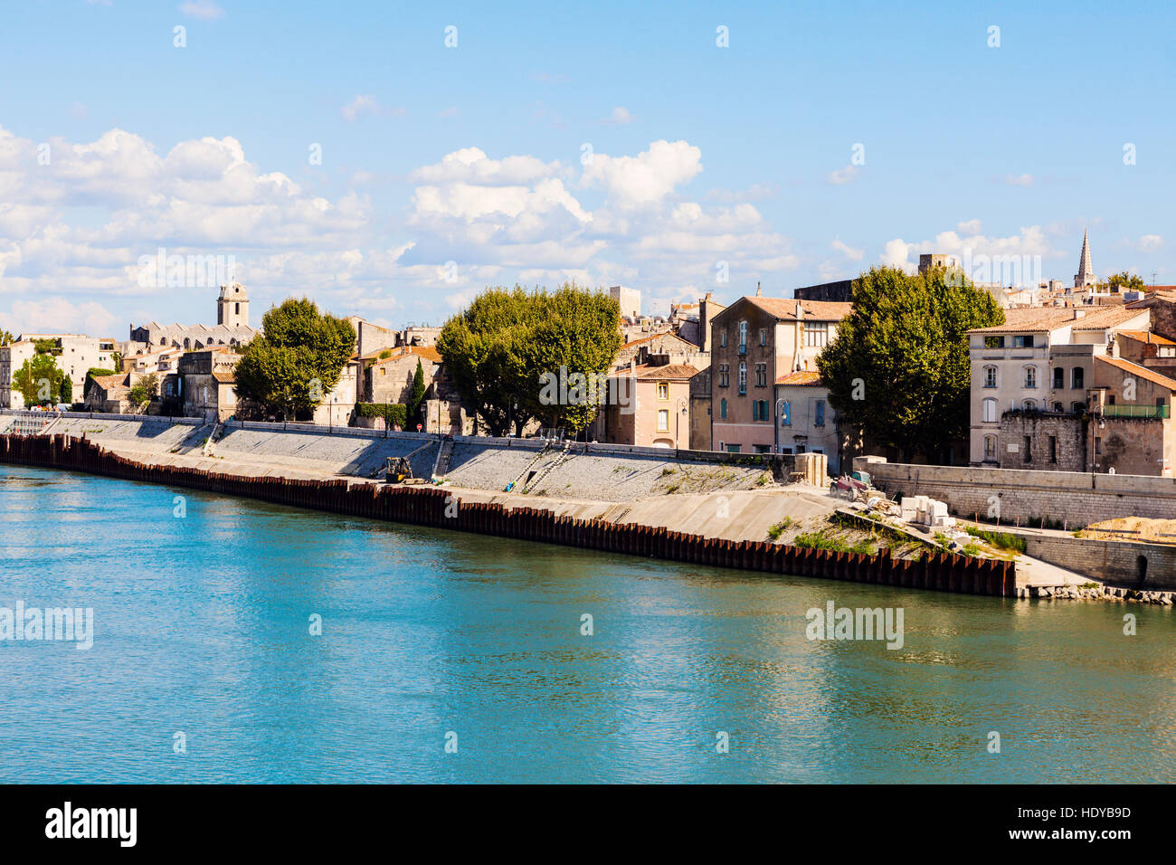 Arles panorama from the river. Arles, Provence-Alpes-Cote d'Azur ...