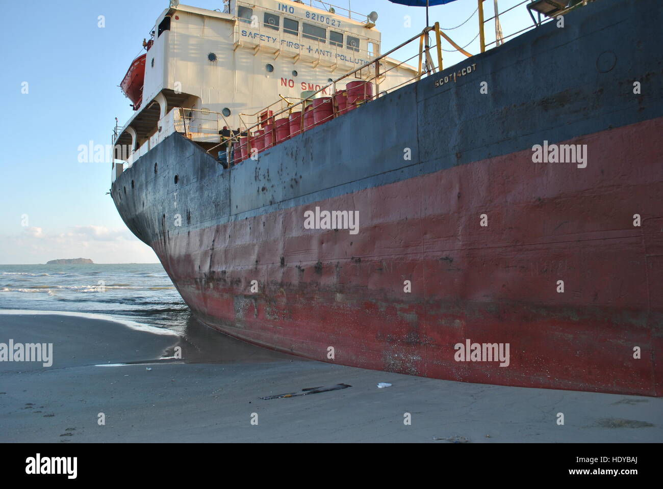 Ran aground oil tanker ship in Thailand Stock Photo - Alamy