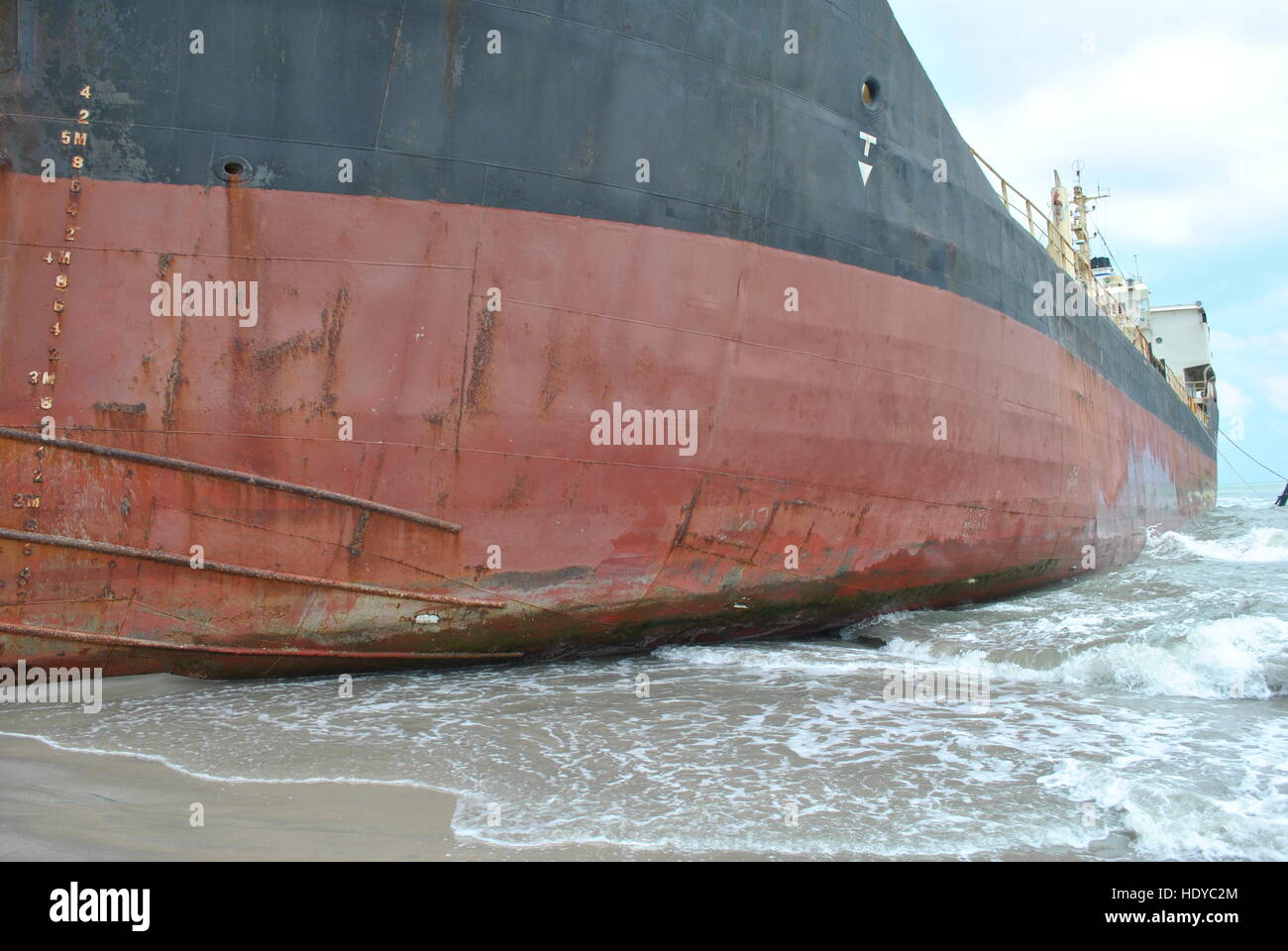 Ran aground oil tanker ship in Thailand Stock Photo - Alamy