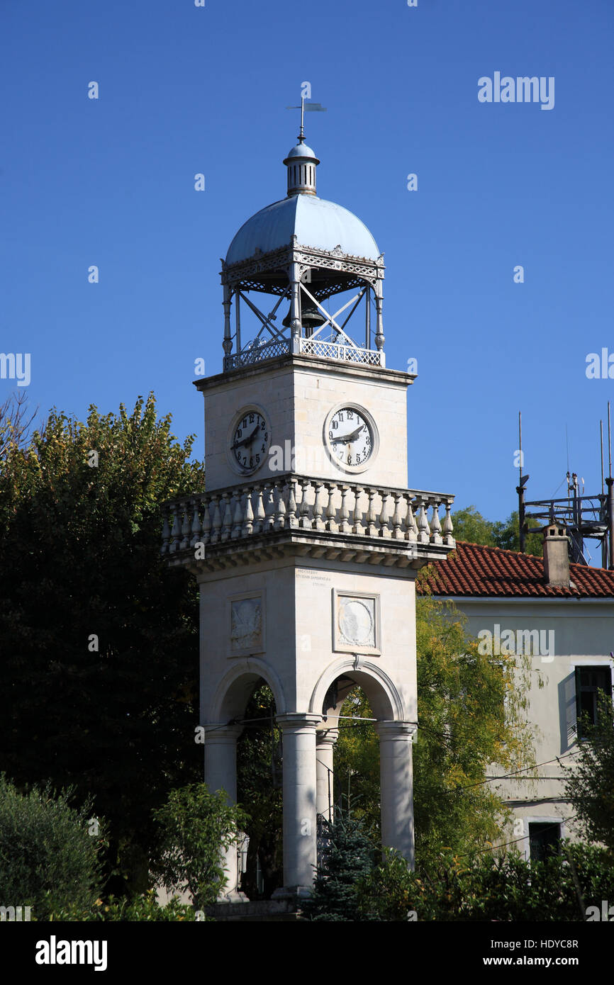 beautiful clock tower in a garden Stock Photo - Alamy