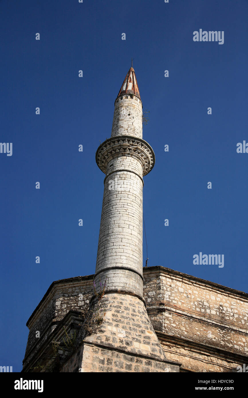 minaret of its kale mosque in ioannina greece Stock Photo - Alamy