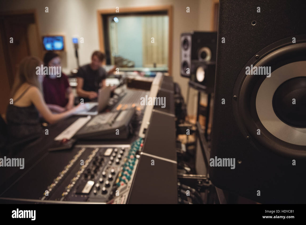 Close-up of speaker in music studio Stock Photo - Alamy