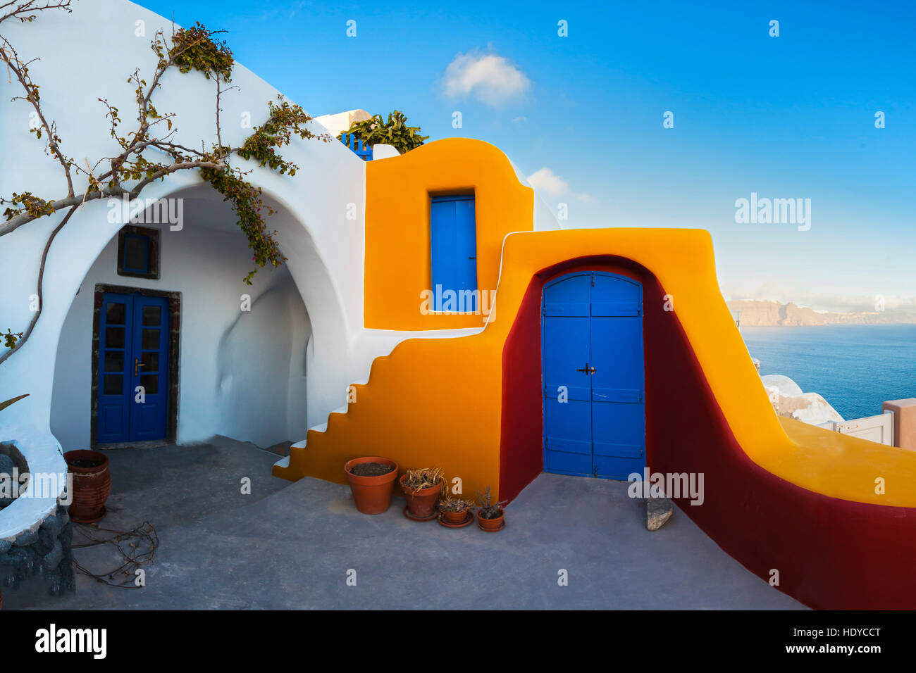 A colorful courtyard Stock Photo - Alamy