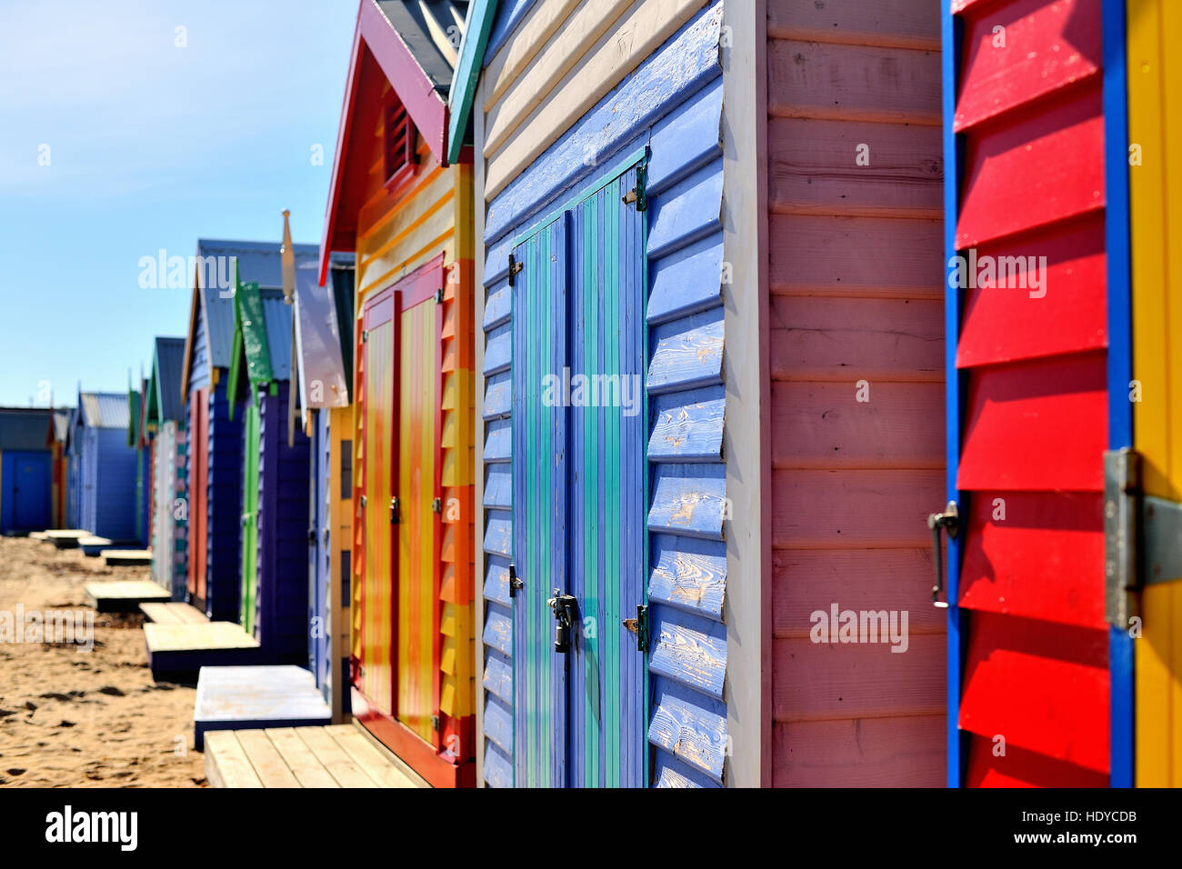 Brighton Bathing Boxes Beach Houses Stock Photo - Alamy