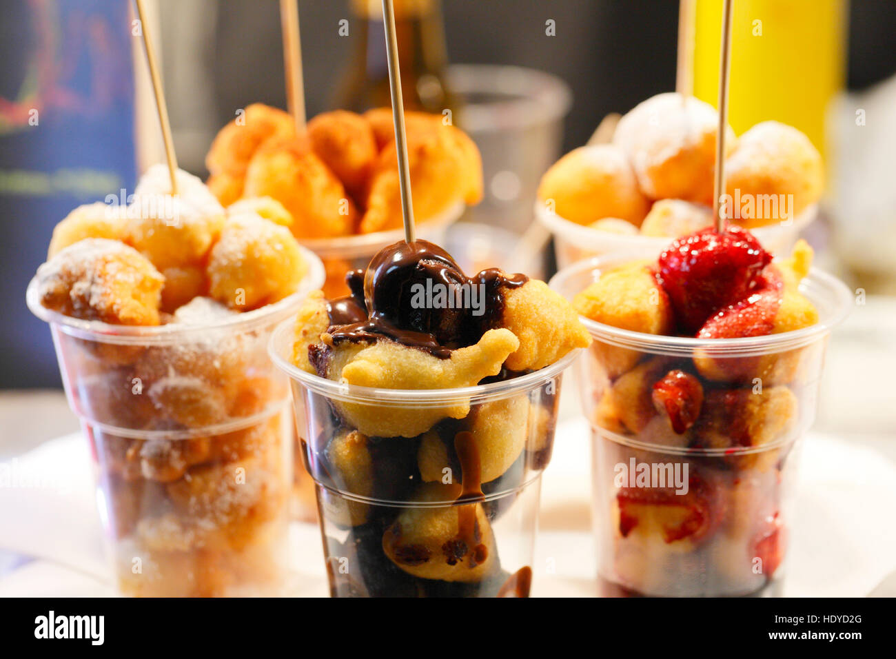 Fritule - fried sweet pastry, traditional dessert in Croatia Stock ...