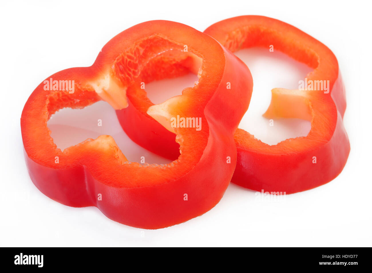 Sliced red pepper isolated on white background Stock Photo - Alamy