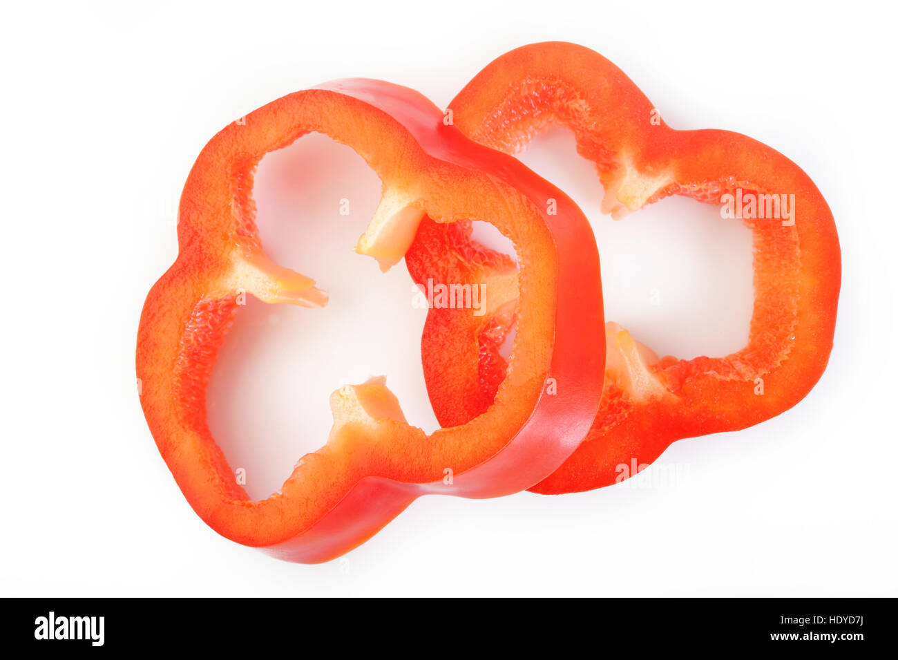Sliced red pepper isolated on white background Stock Photo - Alamy