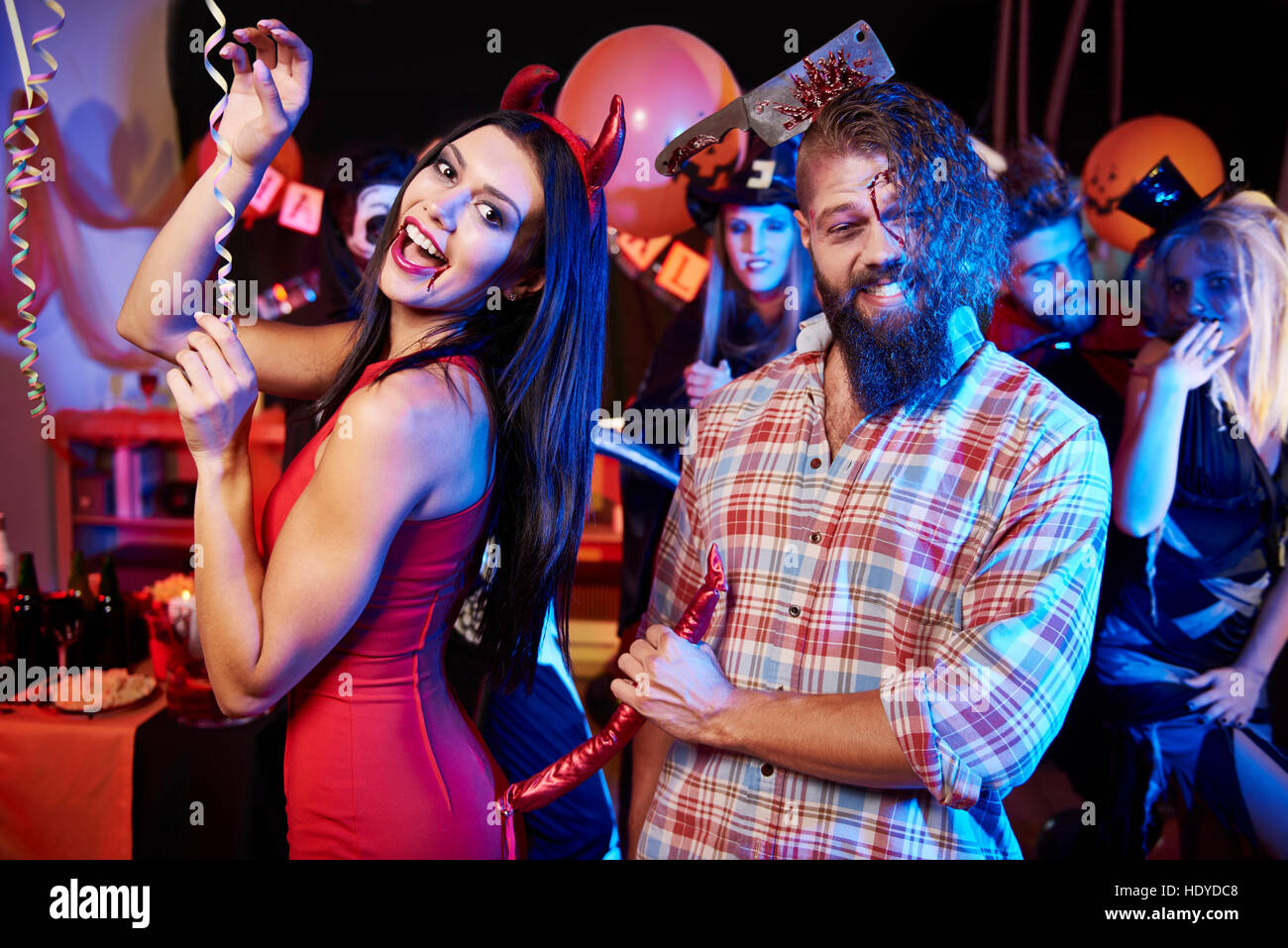 Dancing at the halloween party Stock Photo - Alamy
