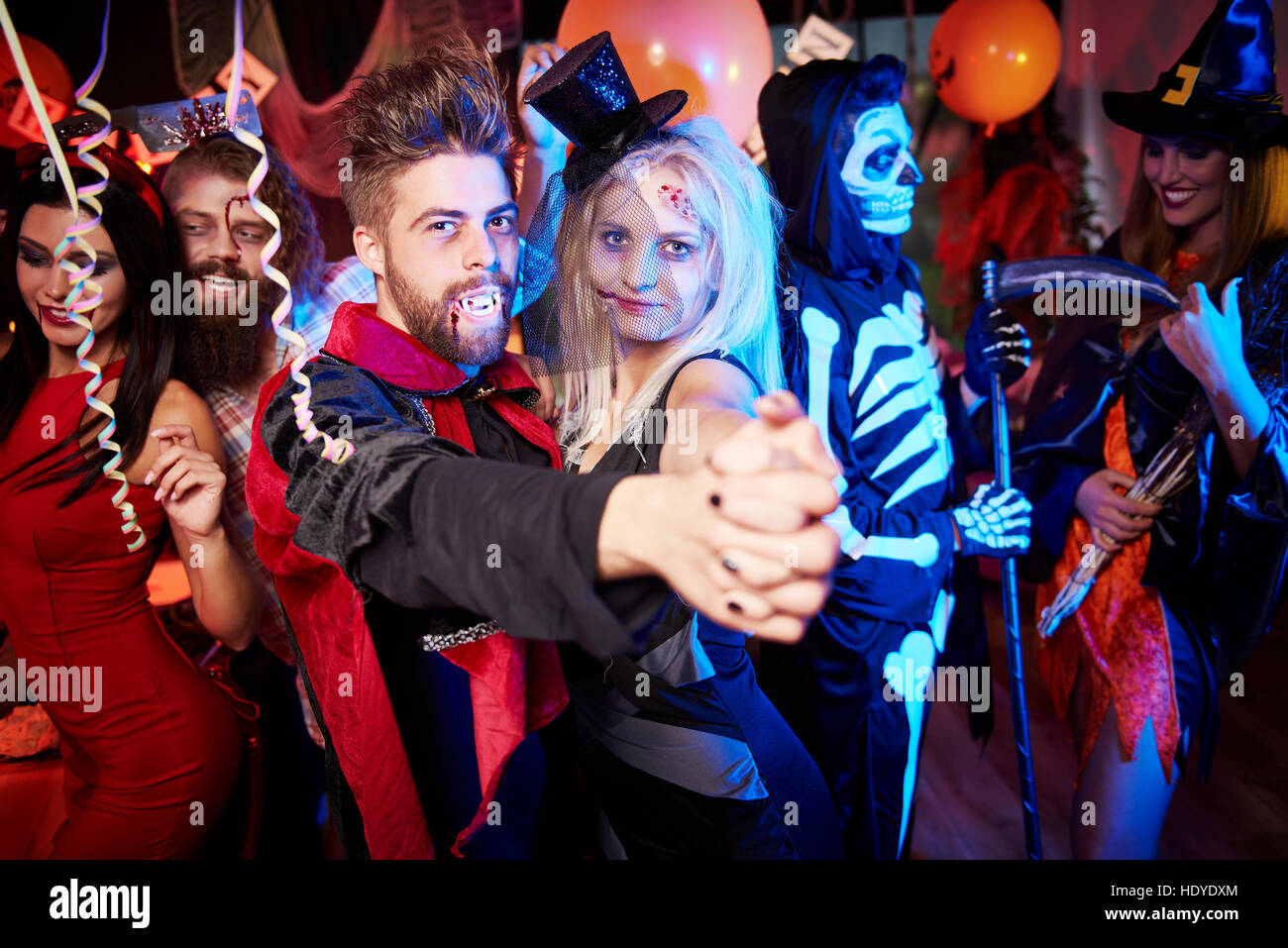 People dancing at halloween party Stock Photo - Alamy
