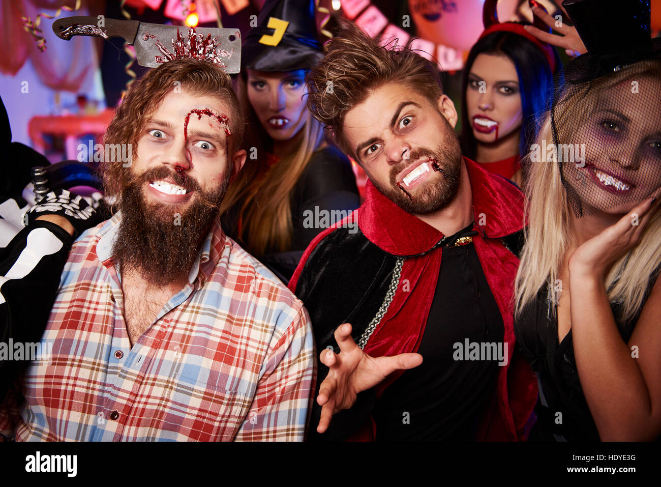 Friends making really spooky faces Stock Photo - Alamy