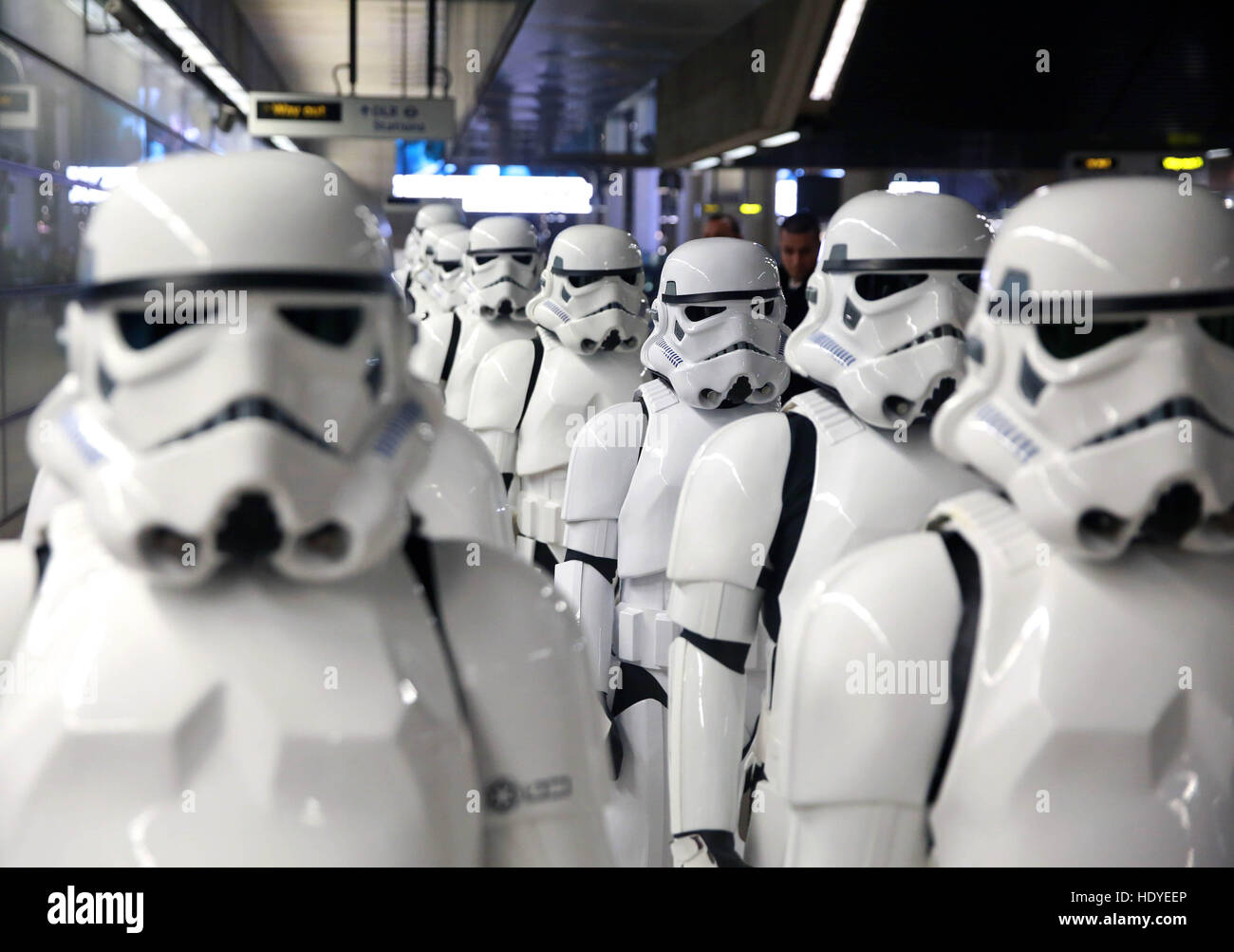 EDITORIAL USE ONLY A group of Star Wars fans dressed as Stormtroopers ...
