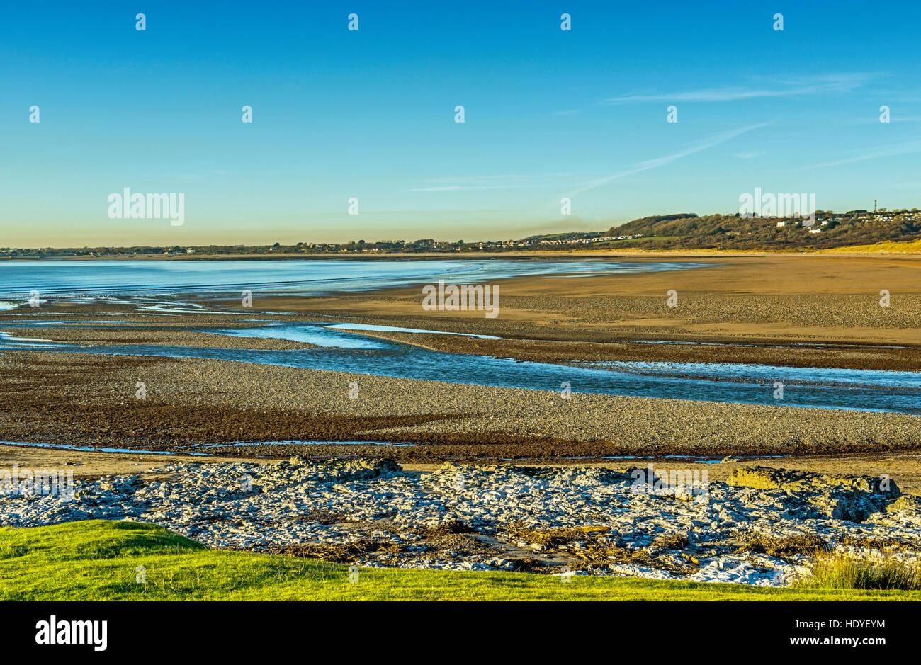 The River Ogmore at its estuary at Ogmore By Sea on the south Wales ...