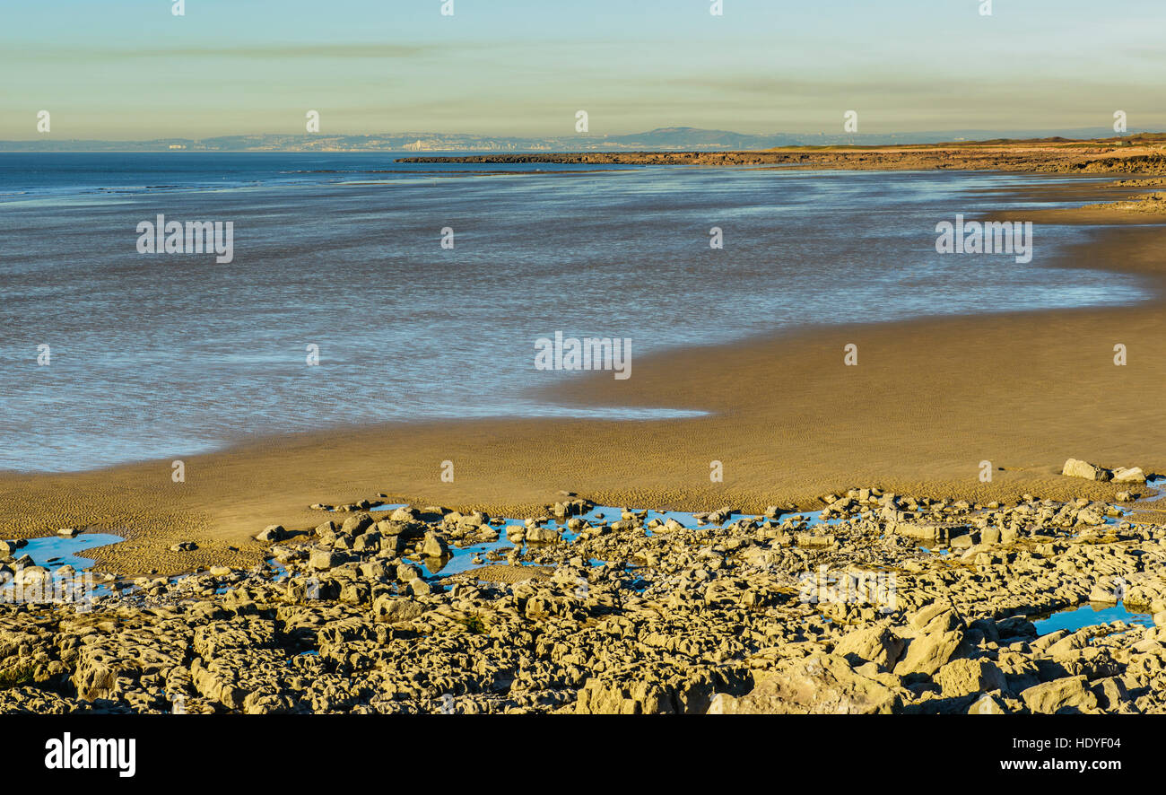 Rest Bay, a popular beach near Porthcawl in south Wales, photographed ...