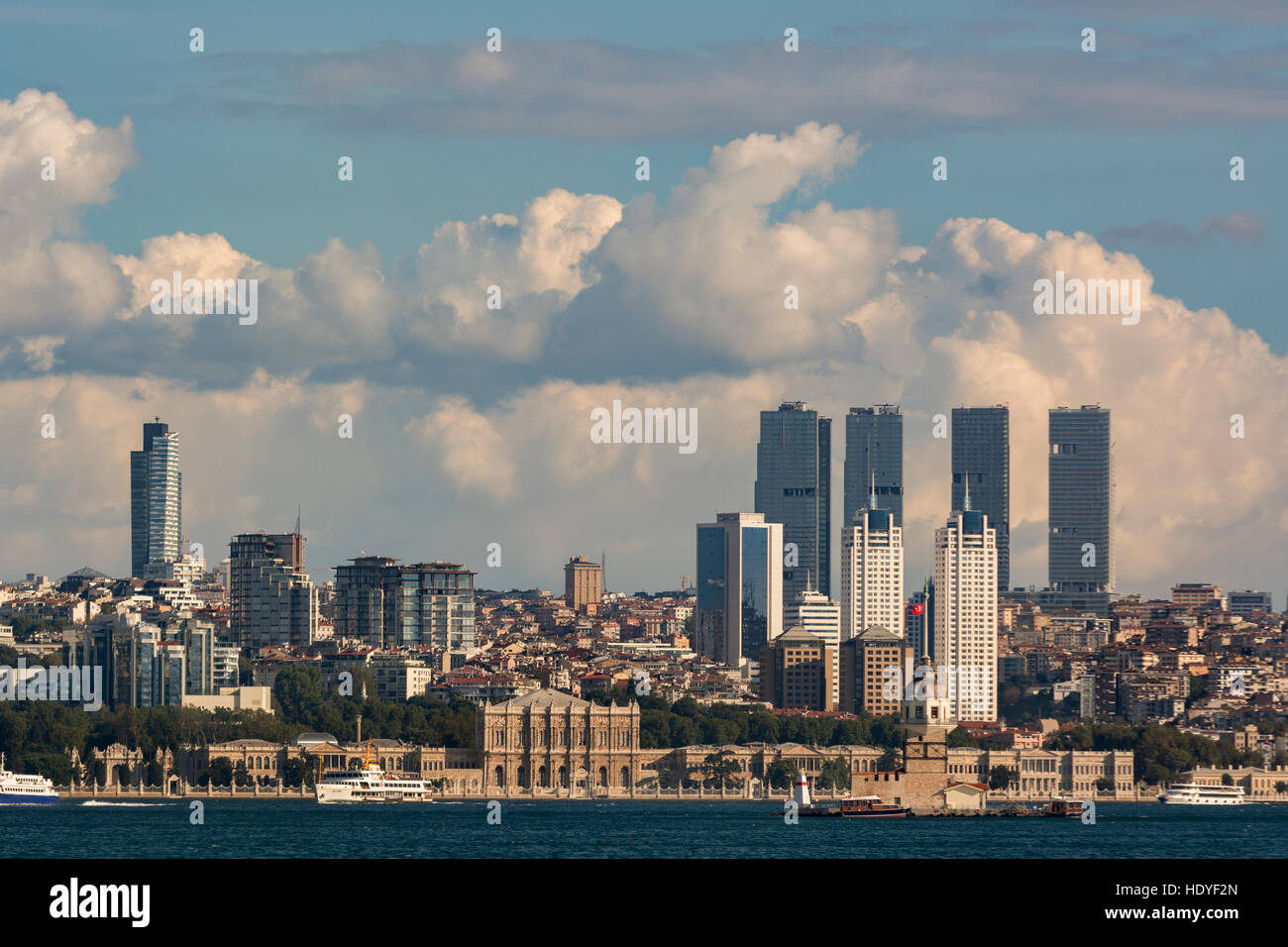 Istanbul Skyline seen from the Bosphorus,Istanbul,Turkey Stock Photo ...