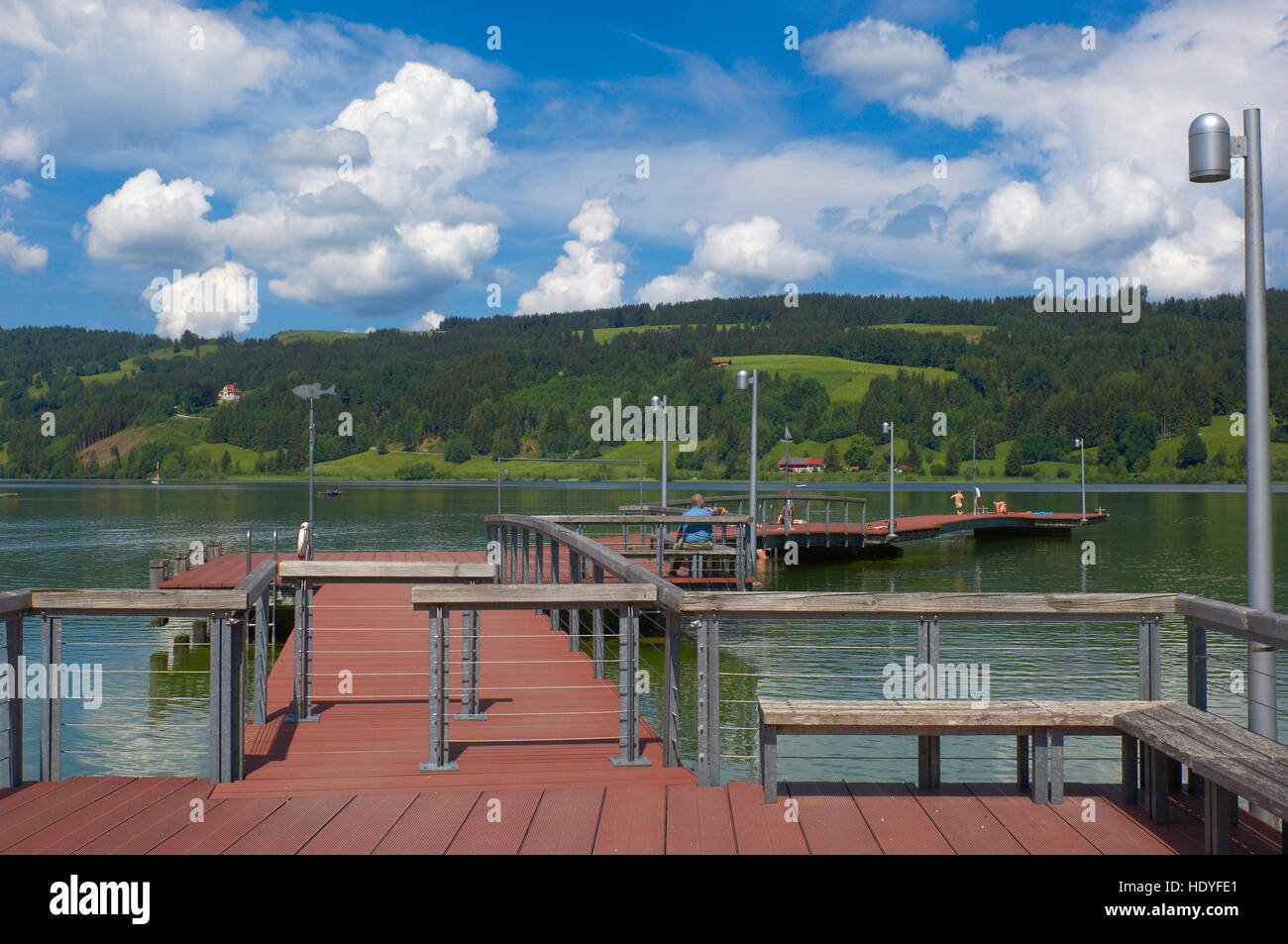 Buhl, Lake Buhl, Alpsee lake, Allgau, Bavaria, Germany, Europe Stock ...