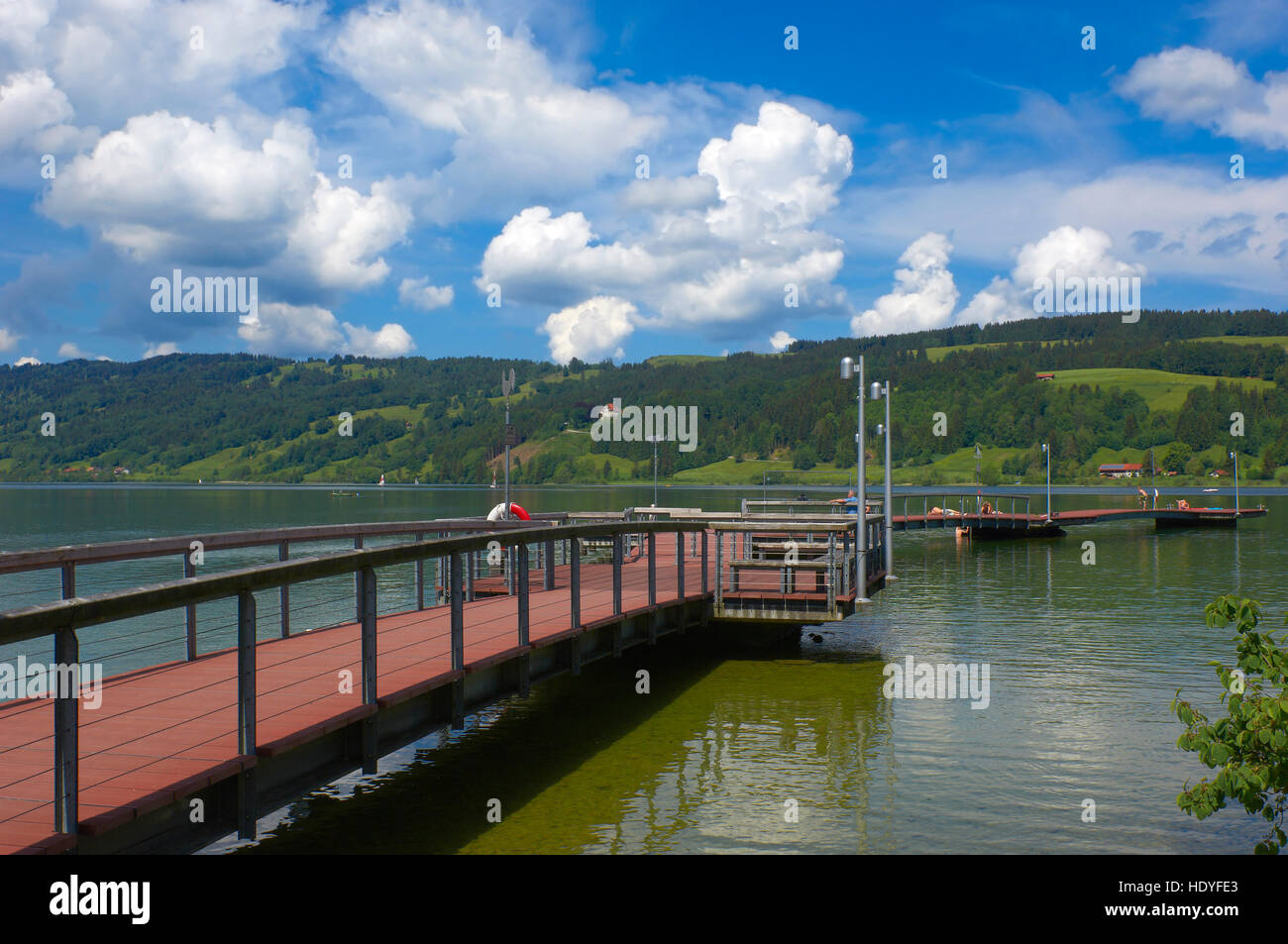 Buhl, Lake Buhl, Alpsee lake, Allgau, Bavaria, Germany, Europe Stock ...