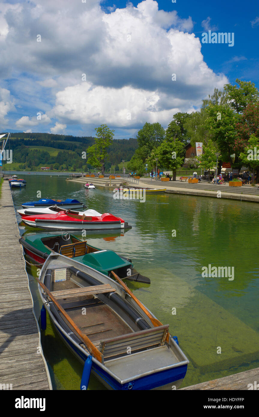 Buhl, Lake Buhl, Alpsee lake, Allgau, Bavaria, Germany, Europe Stock ...