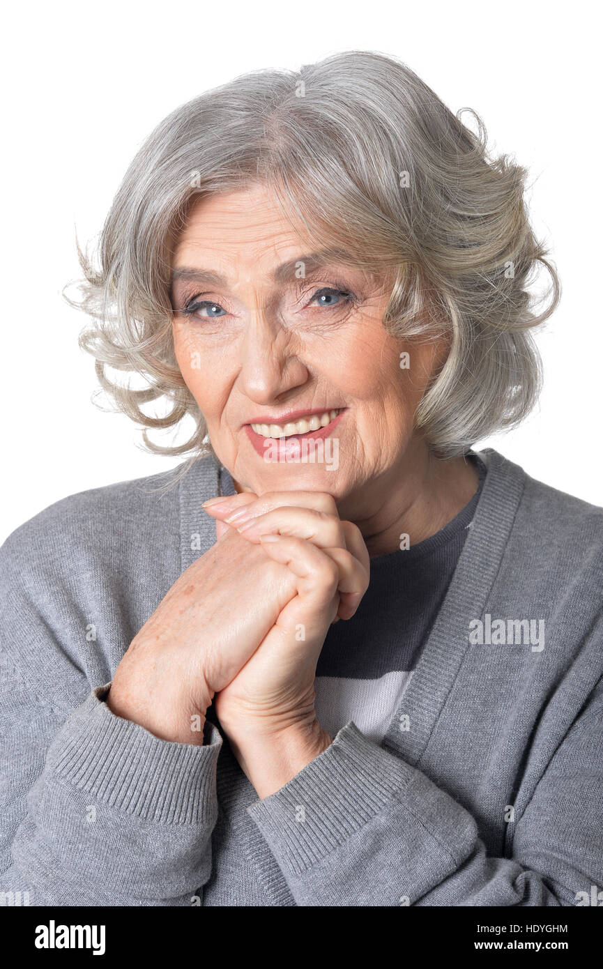 Smiling senior woman Stock Photo - Alamy