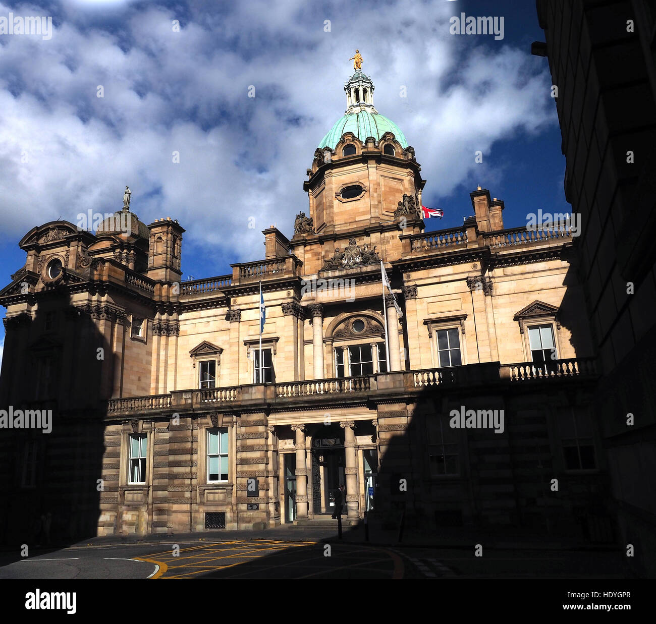 street scene on Royal Mile historic architecture Edinburgh, Scotland ...