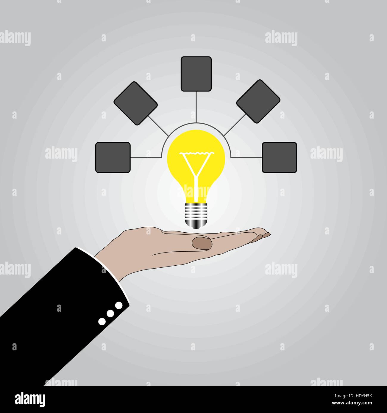 Hand holding lightbulb concept. Business idea, solution innovative ...