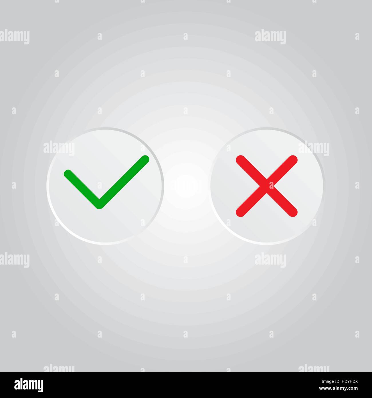 Vector Confirm and Cancel icon. Vector illustration Stock Vector Image ...