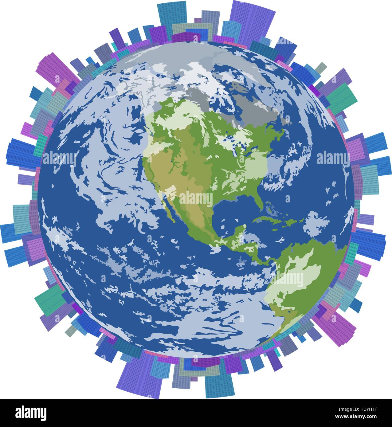 City on Planet Earth, Isolated Stock Vector Image & Art - Alamy