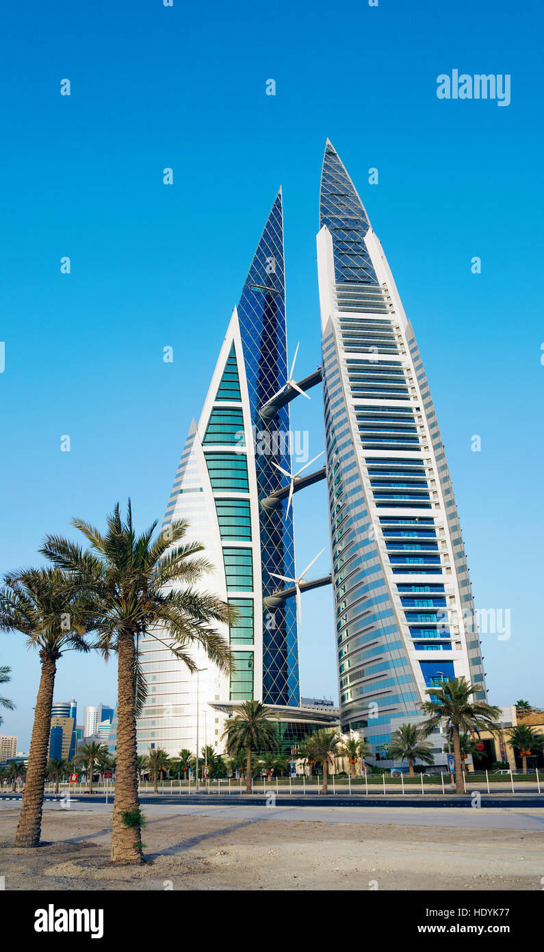 world trade center modern landmark building in central manama city ...
