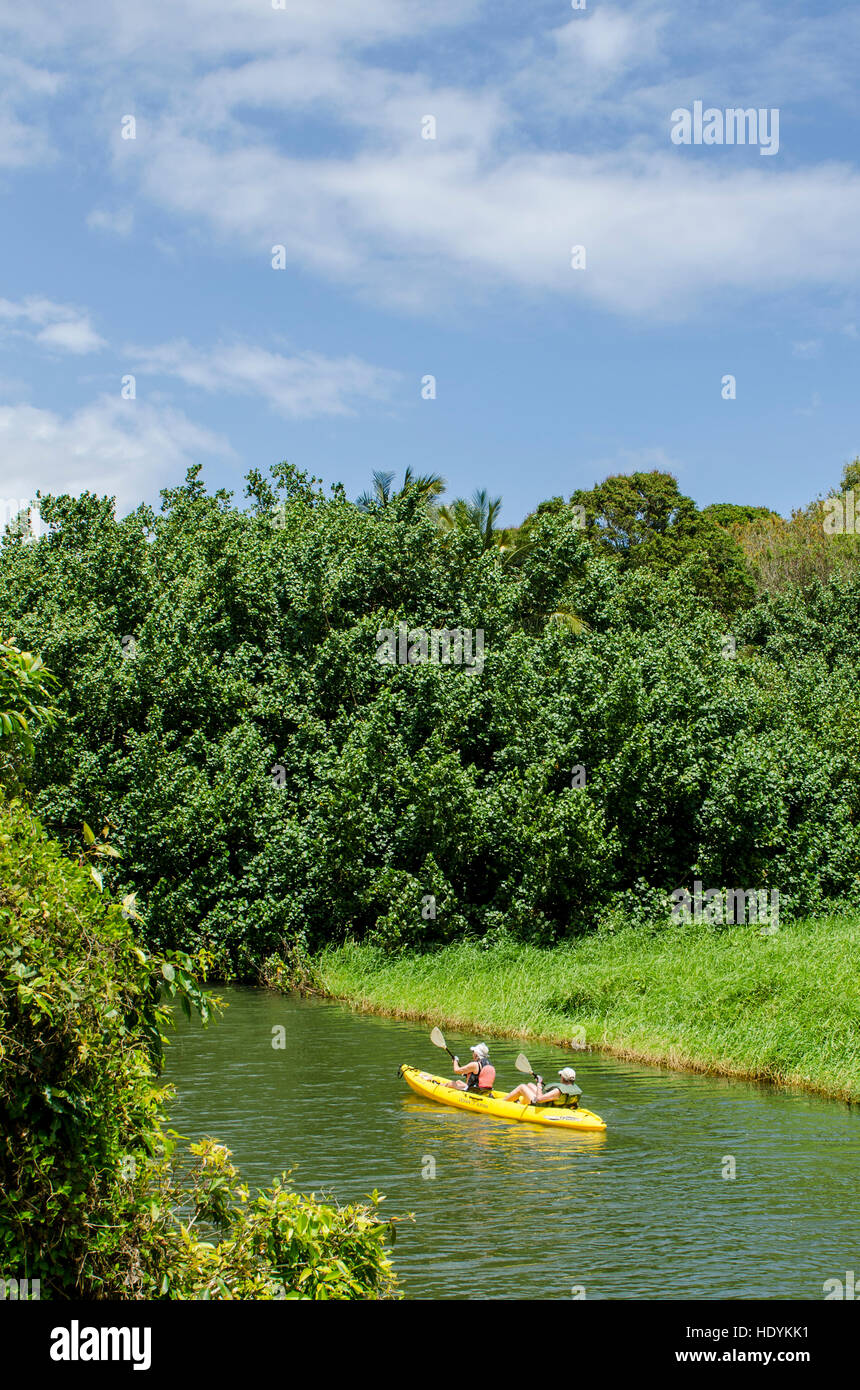 Man woman paddling kayak river hi-res stock photography and images - Alamy