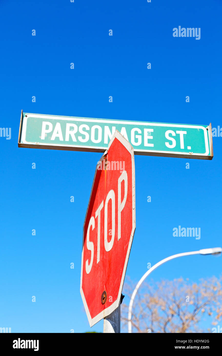 the stop signal write in south africa and sky Stock Photo - Alamy