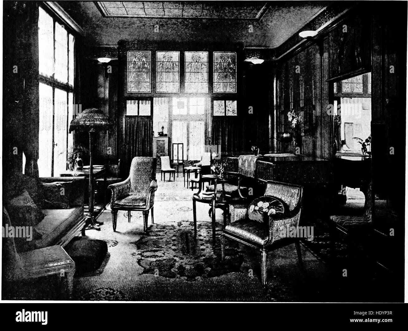 This 1915 book provides a collection of interior design illustrations ...