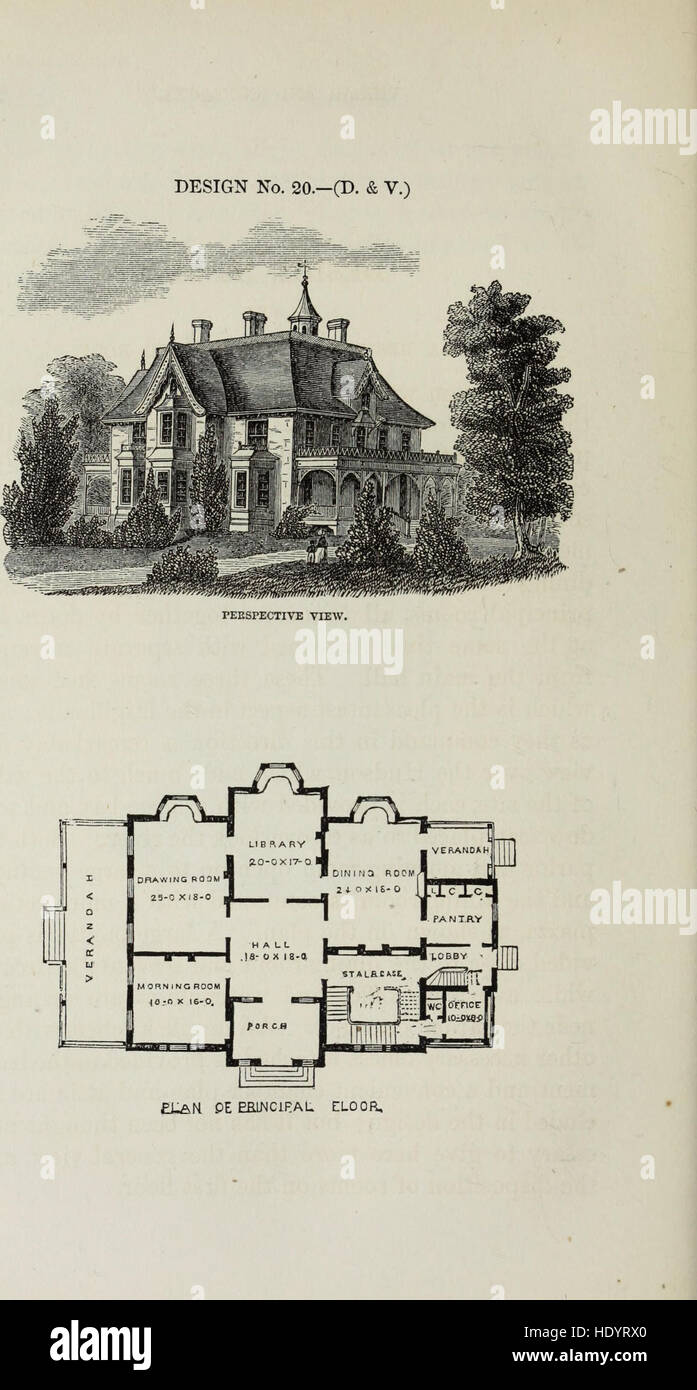 This 1874 work showcases architectural designs for villas and cottages ...