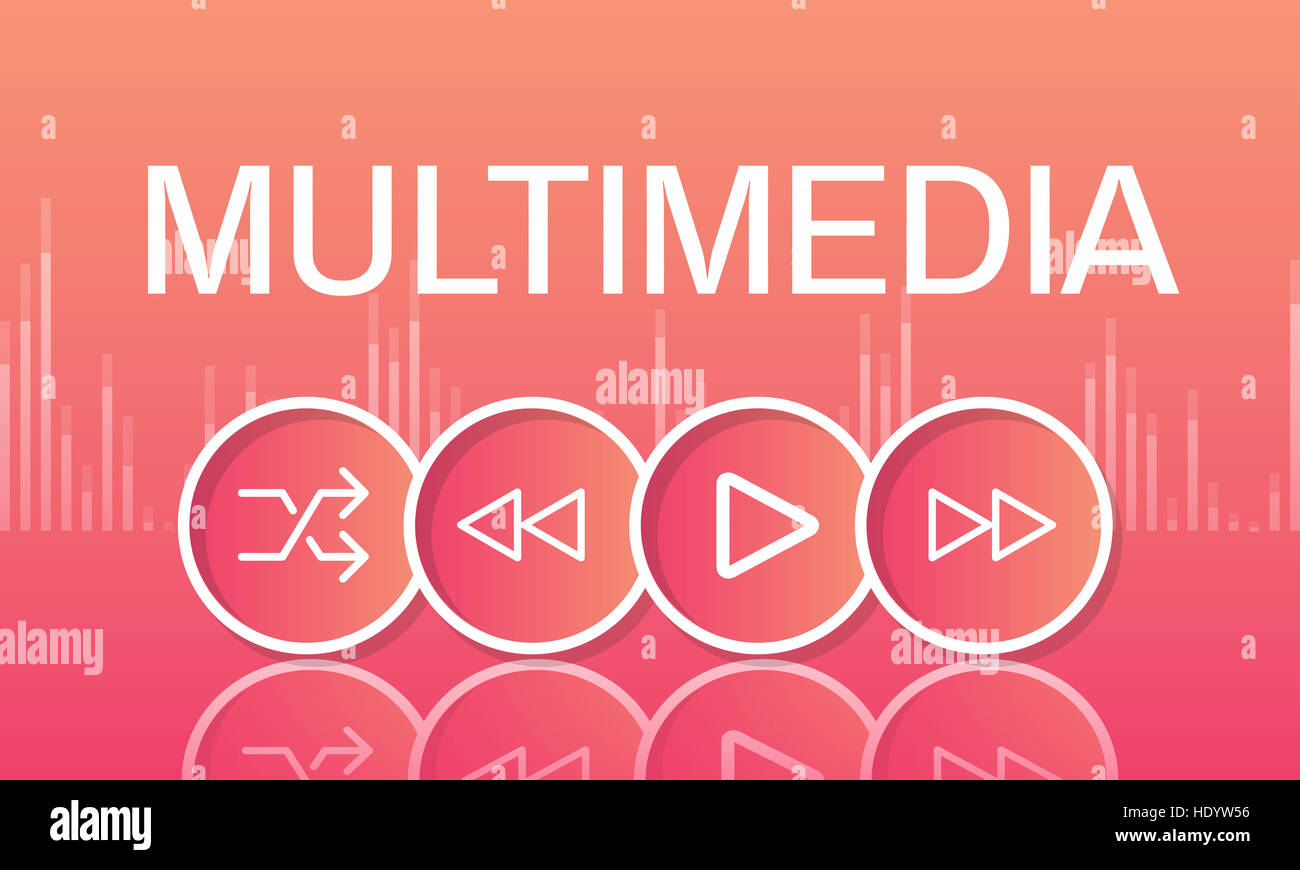 Multimedia Buttons Icons Interface Concept Stock Photo - Alamy