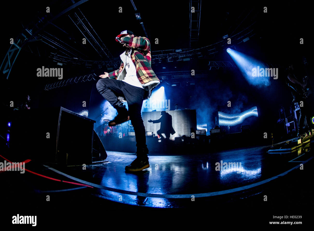 Milan, Italy. 15th Dec, 2016. Italian rapper Salmo performs live at ...