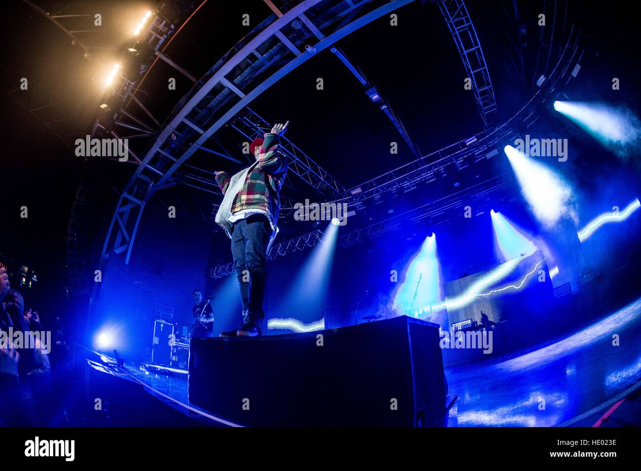 Milan, Italy. 15th Dec, 2016. Italian rapper Salmo performs live at ...
