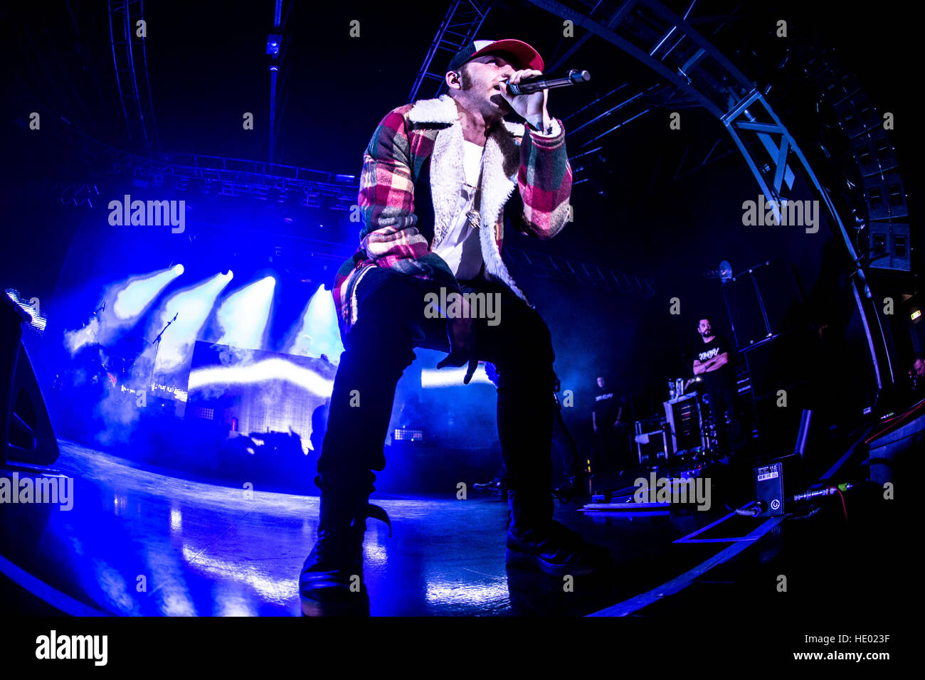 Milan, Italy. 15th Dec, 2016. Italian rapper Salmo performs live at ...