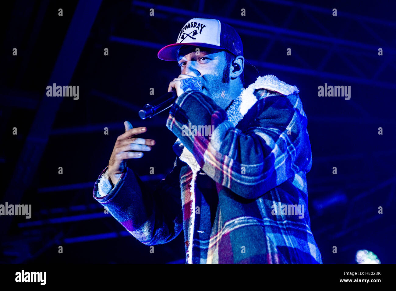 Milan, Italy. 15th Dec, 2016. Italian rapper Salmo performs live at ...