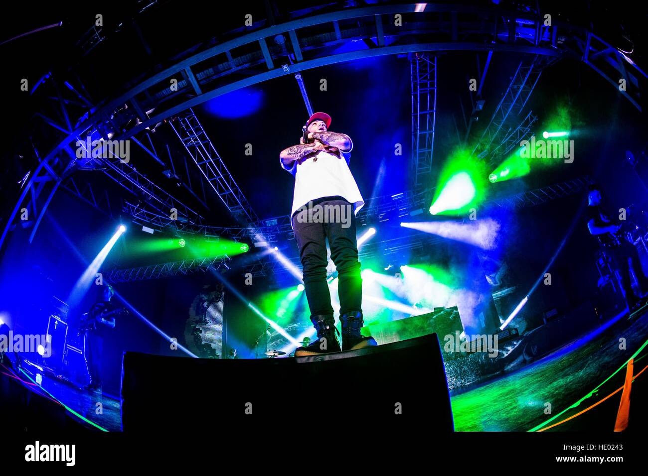 Milan, Italy. 15th Dec, 2016. Italian rapper Salmo performs live at ...