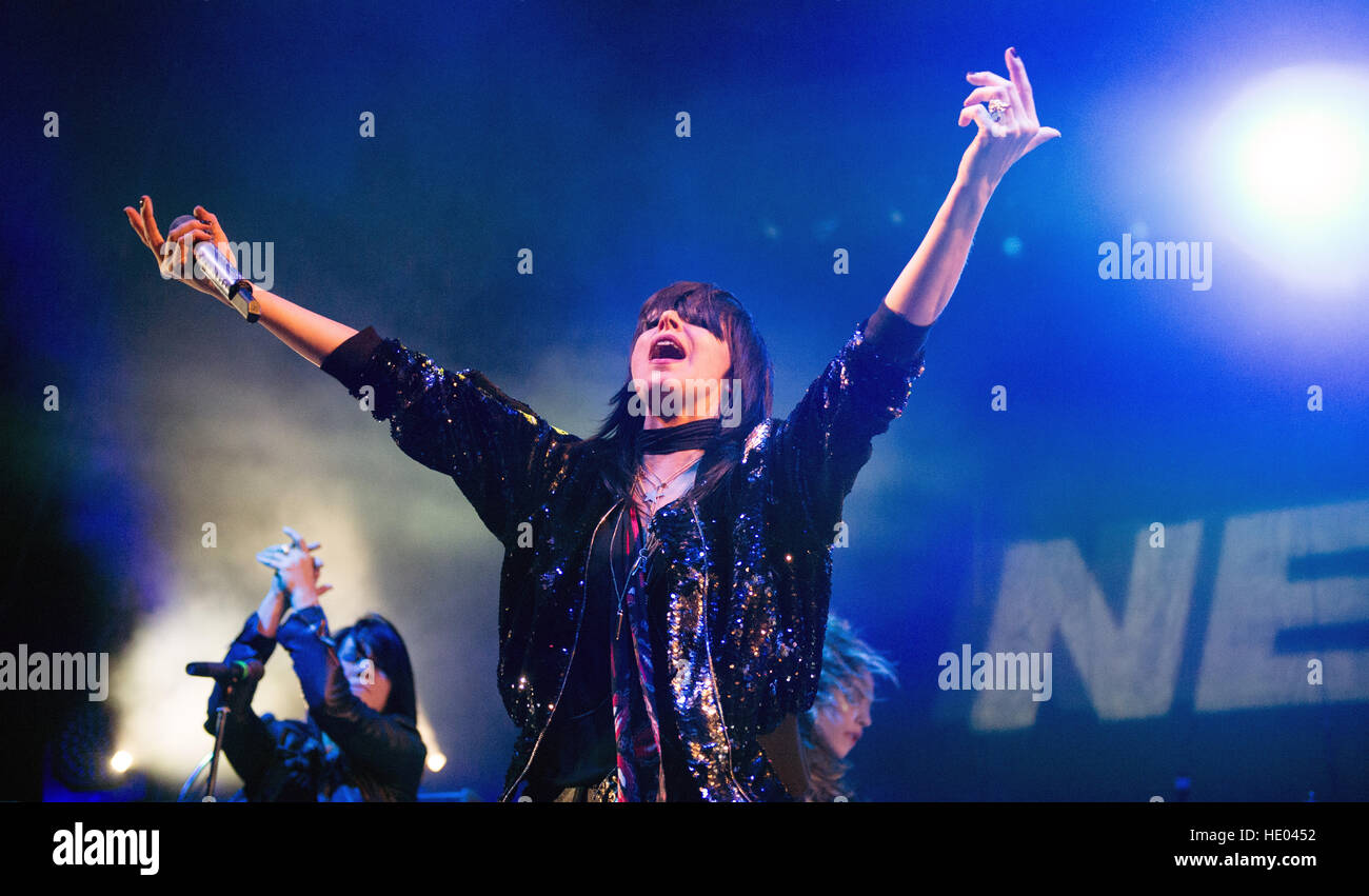 Hamburg, Germany. 15th Dec, 2016. The singer Nena stands on stage in ...