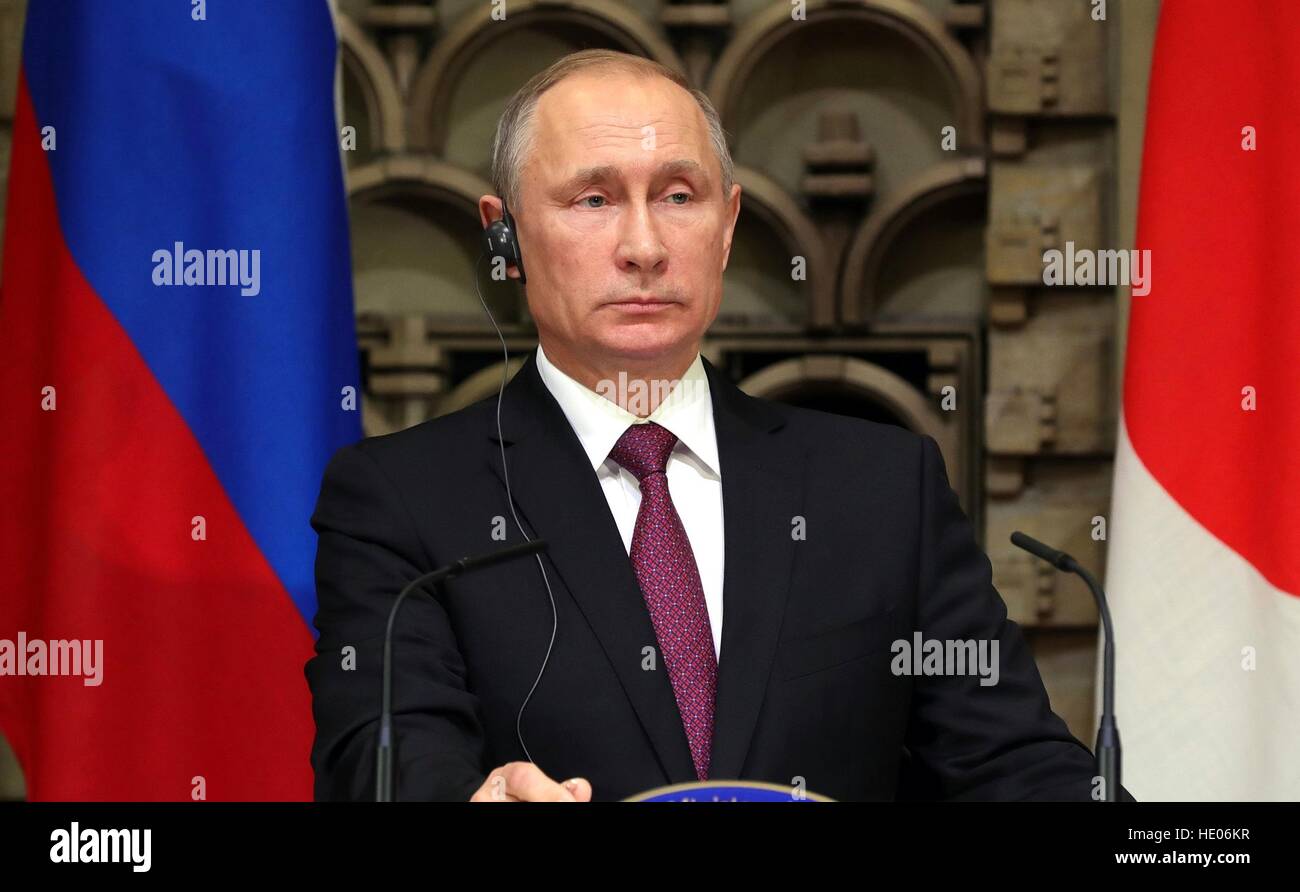 Tokyo, Japan. 16th Dec, 2016. Russian President Vladimir Putin during a ...