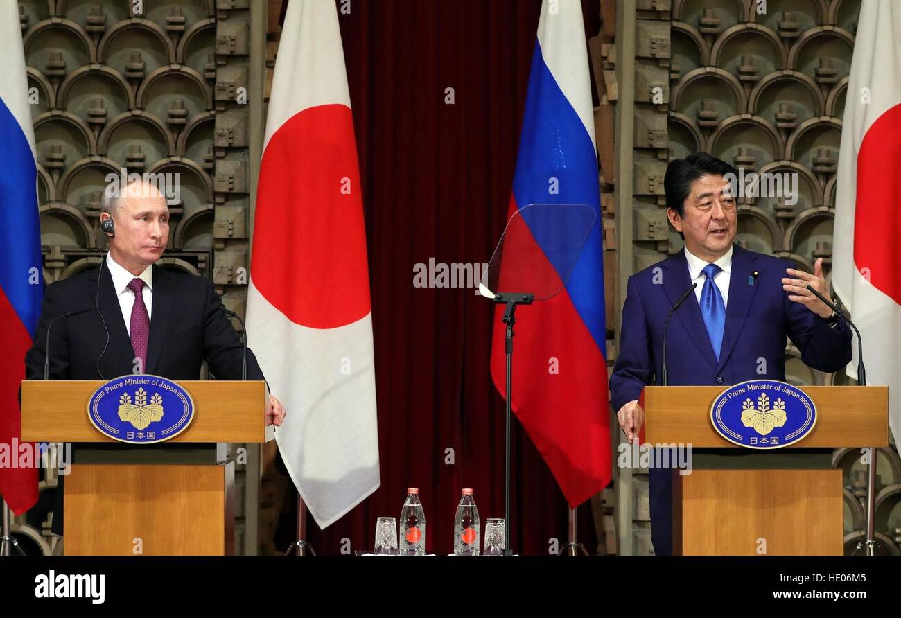 Tokyo, Japan. 16th Dec, 2016. Russian President Vladimir Putin and ...