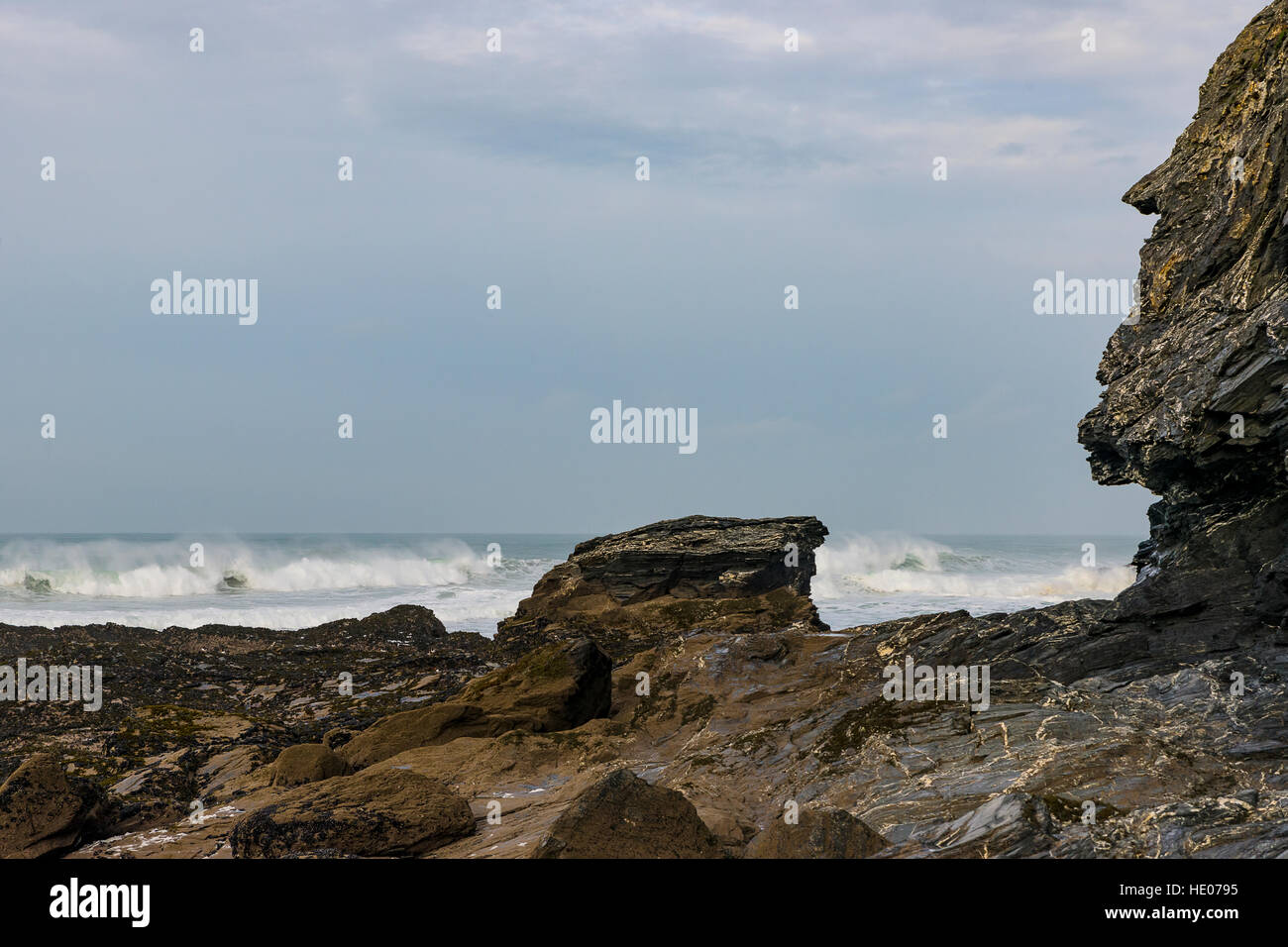 Watergate Bay, Cornwall during the Cribbar. The Cribbar, a combination ...