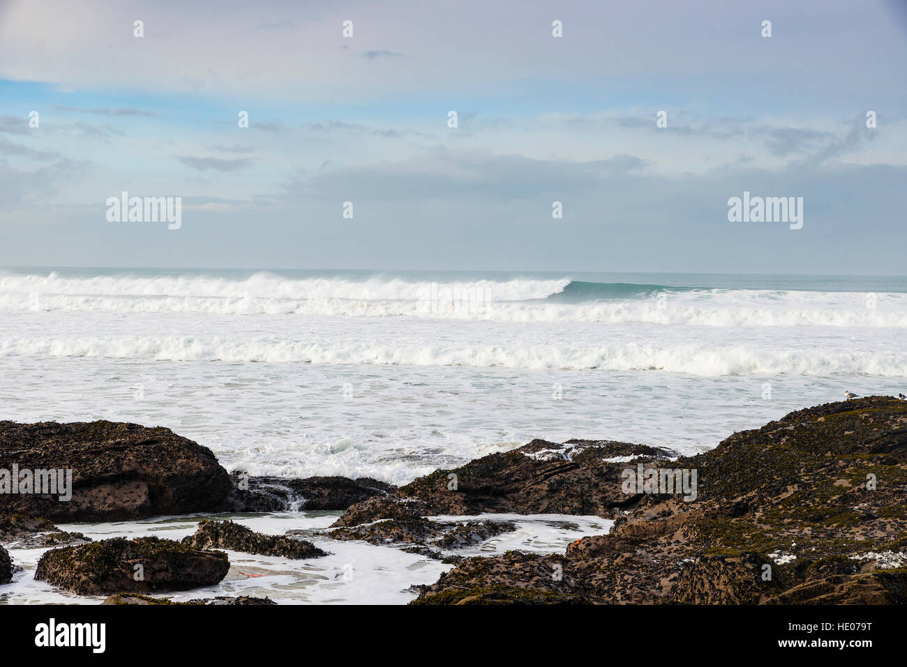Watergate Bay, Cornwall during the Cribbar. The Cribbar, a combination ...