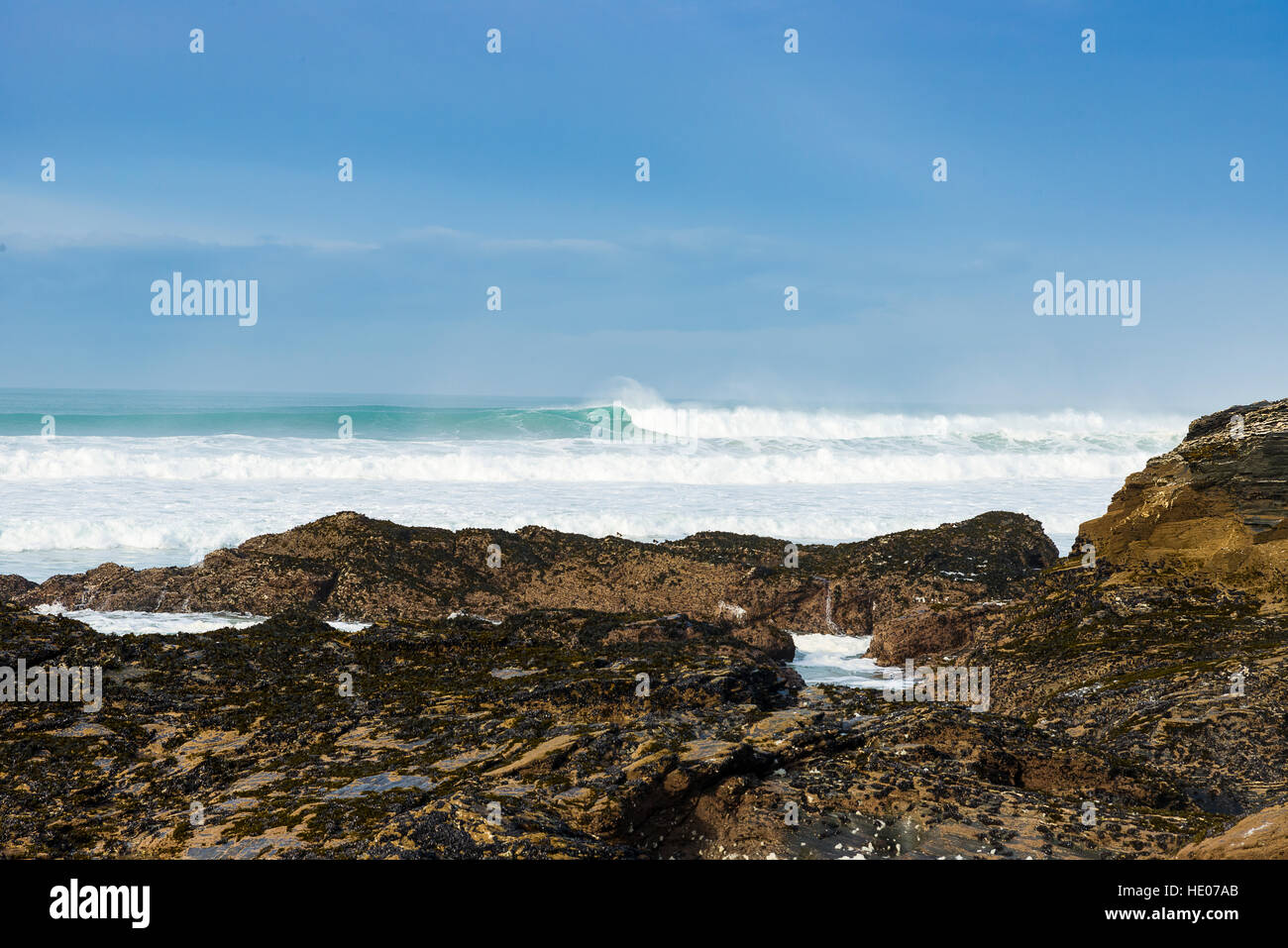 Watergate Bay, Cornwall during the Cribbar. The Cribbar, a combination ...