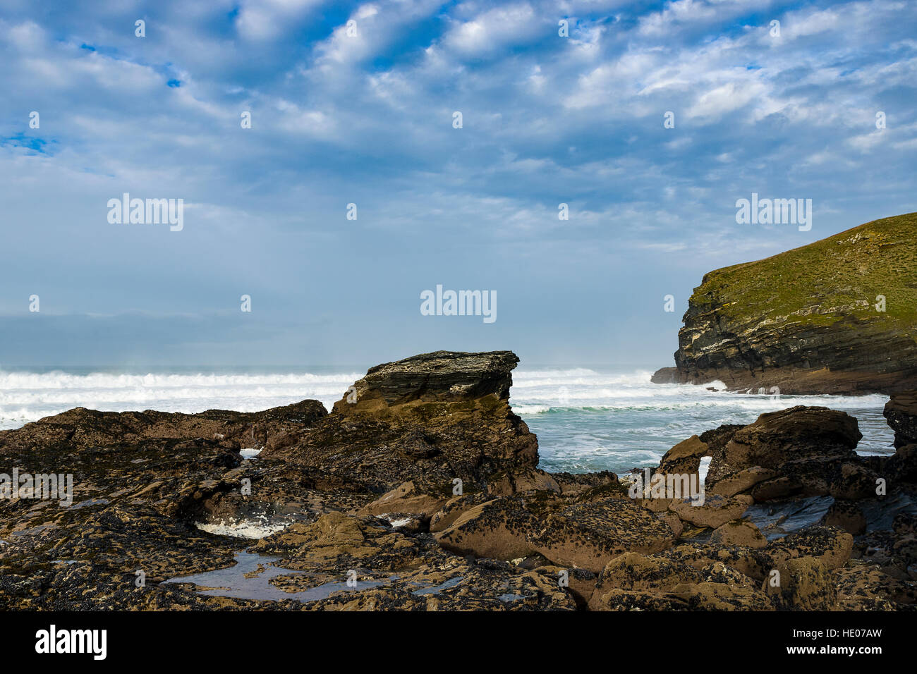 Watergate Bay, Cornwall during the Cribbar. The Cribbar, a combination ...