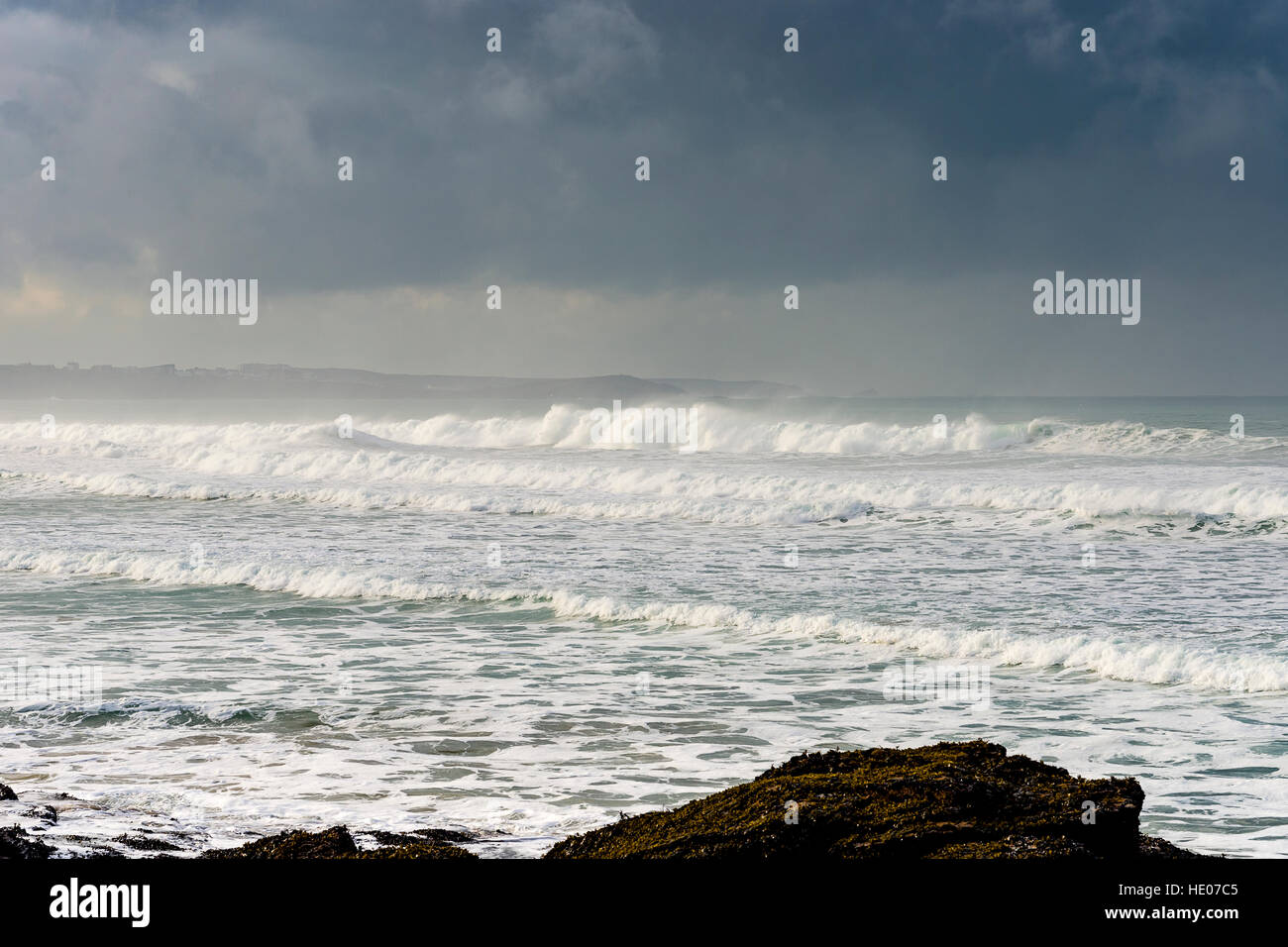 Watergate Bay, Cornwall during the Cribbar. The Cribbar, a combination ...